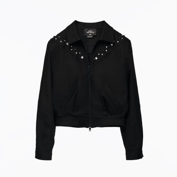 Zara | Jackets & Coats | Zara Limited Edition Rhinestone Bomber Jacket ...